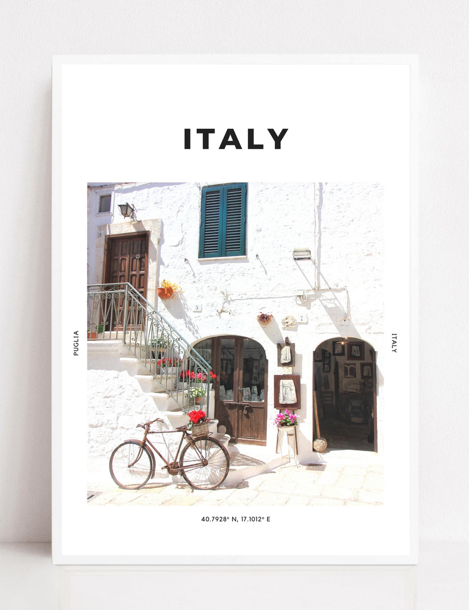 Italy 'Bella Puglia' Print. Italian Travel Poster | TheTravelEdit