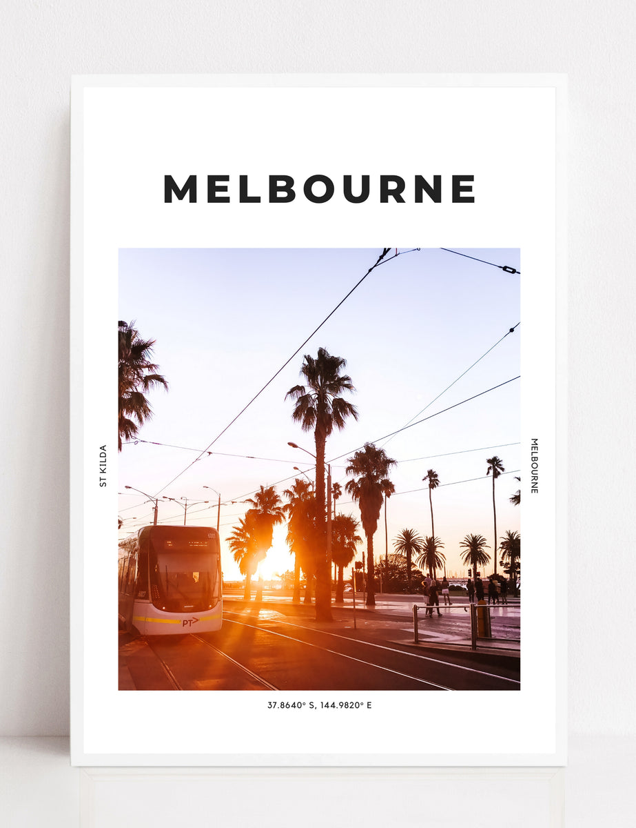 Melbourne 'St Kilda Sundown' Print. Australia Travel Poster | TheTravelEdit
